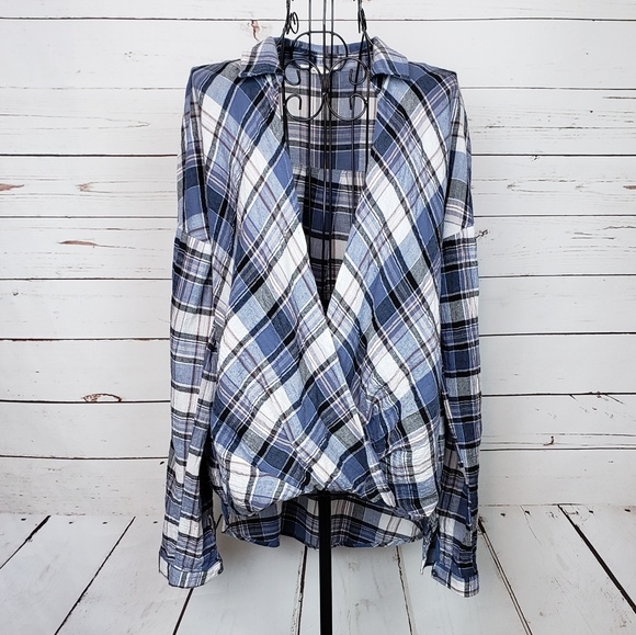 Mystree | Tops | Mystree Plaid Hilow Faux Wrap Top | Poshmark